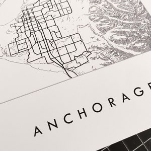 Anchorage City Map Hand Drawn Topographic Street Map Alaska City Map ...