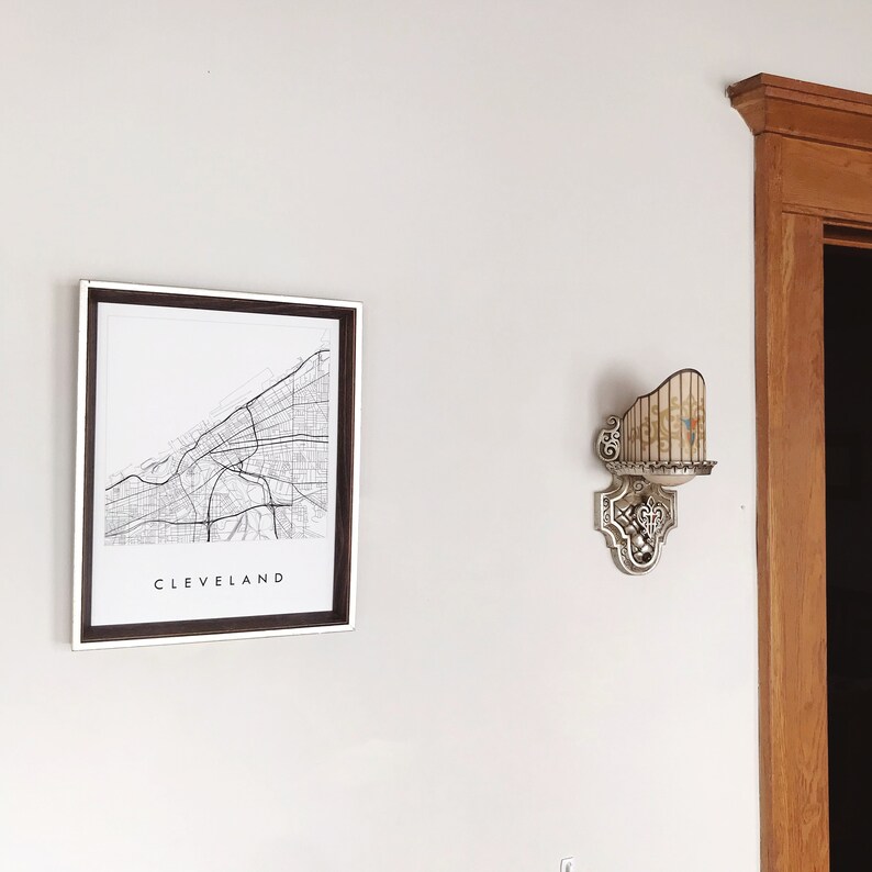 CLEVELAND Map Street Map OHIO City Map Drawing Black and White - Etsy