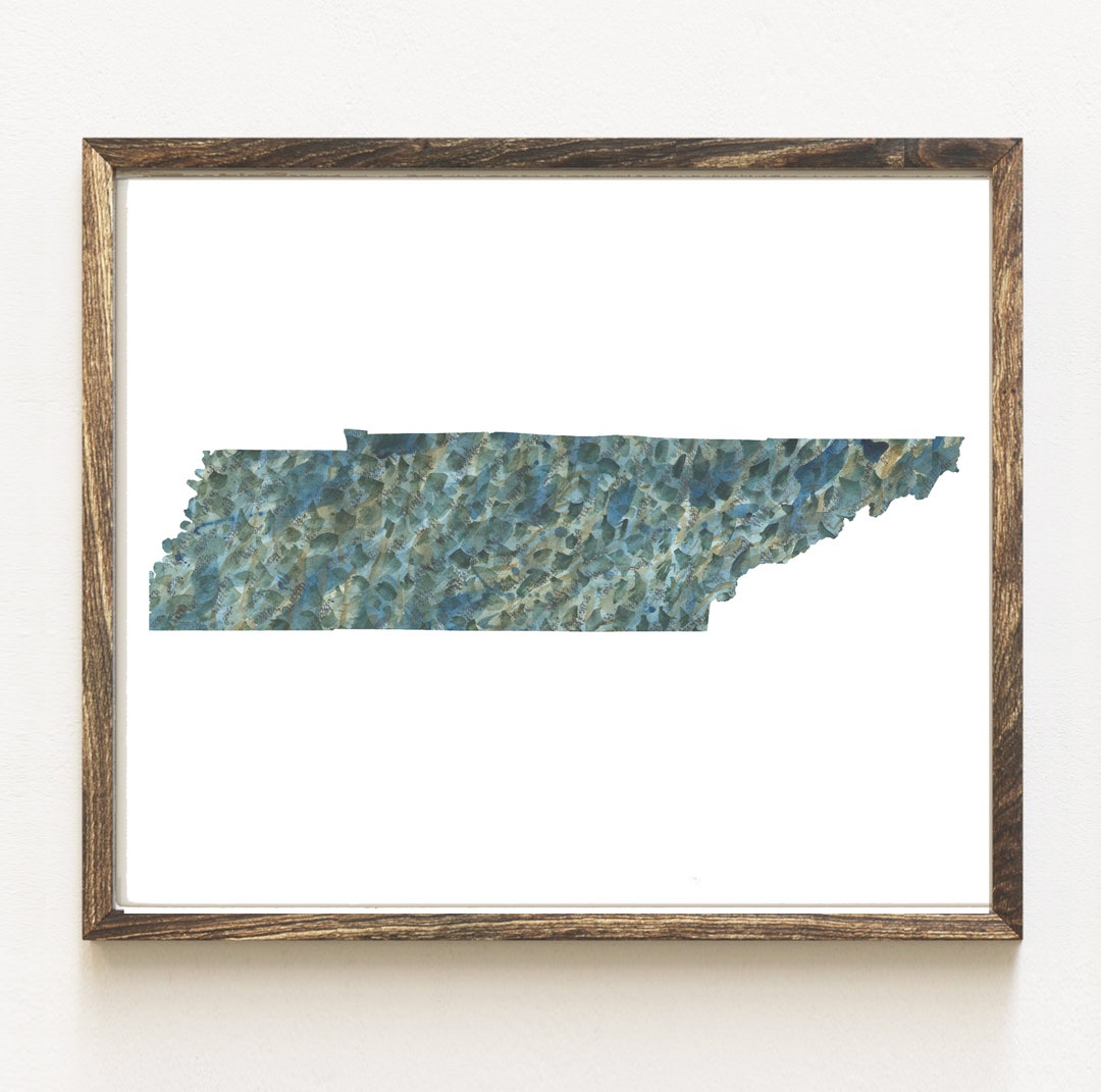 TENNESSEE State Map Urban Fabric Watercolor Texture Painting USA (art ...