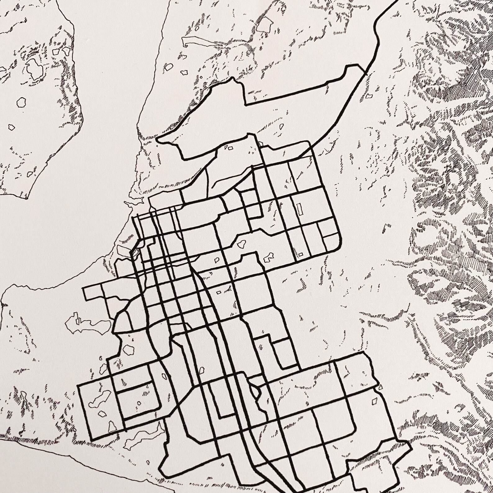 Anchorage City Map Hand Drawn Topographic Street Map Alaska City Map ...