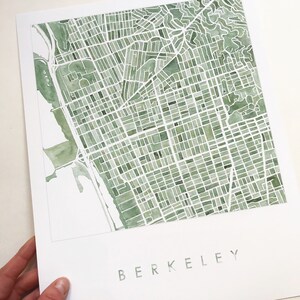 BERKELEY California Map Watercolor Print City Plan (art Print) UC ...