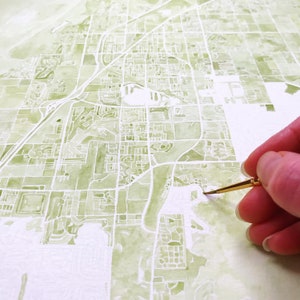 INDIO Palm Desert Map Watercolor Print California City Block Plan (art ...