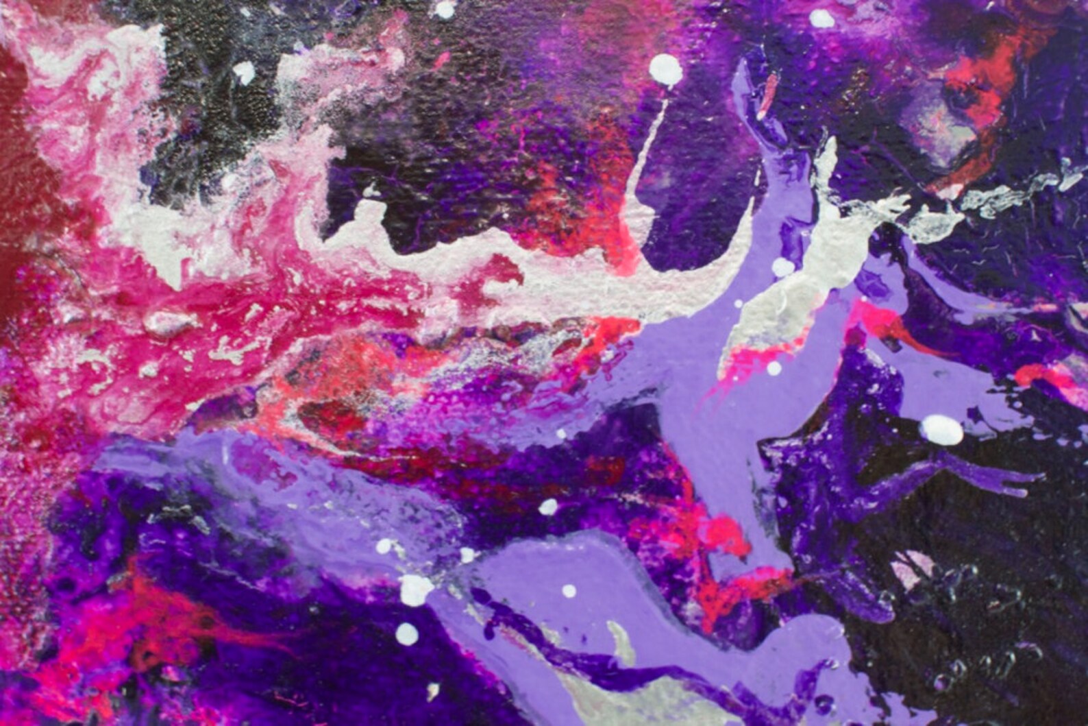Raspberry Abstract Art, Small Abstract Painting, Small Purple Artwork ...