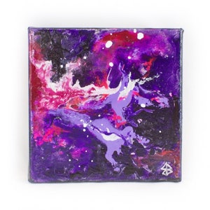 Raspberry Abstract Art, Small Abstract Painting, Small Purple Artwork ...