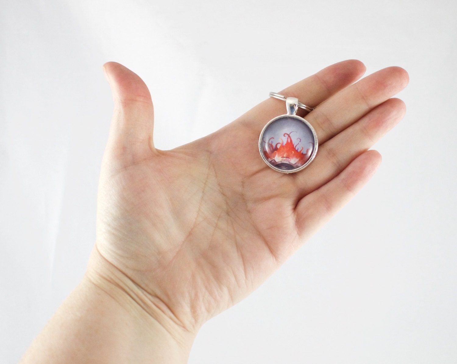 Steampunk Key Ring Industrial Key Chain Flames and Gears Car | Etsy