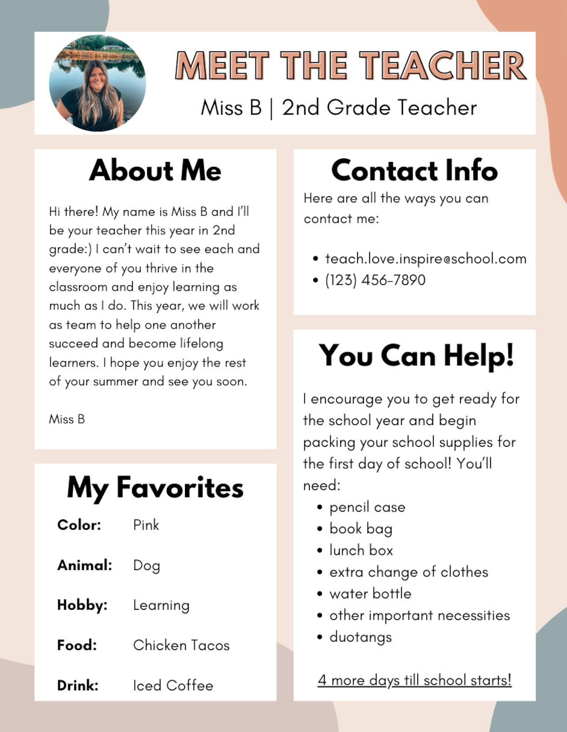 Meet the Teacher Editable Meet the Teacher Soft Color Design Template ...