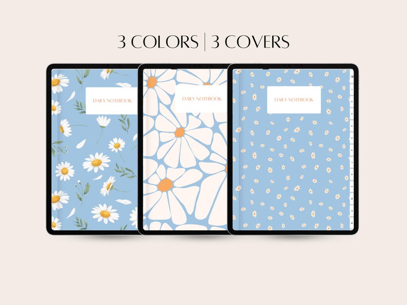 Floral Digital Notebook Bundles - Hyperlinked Journal Goodnotes Planner ...