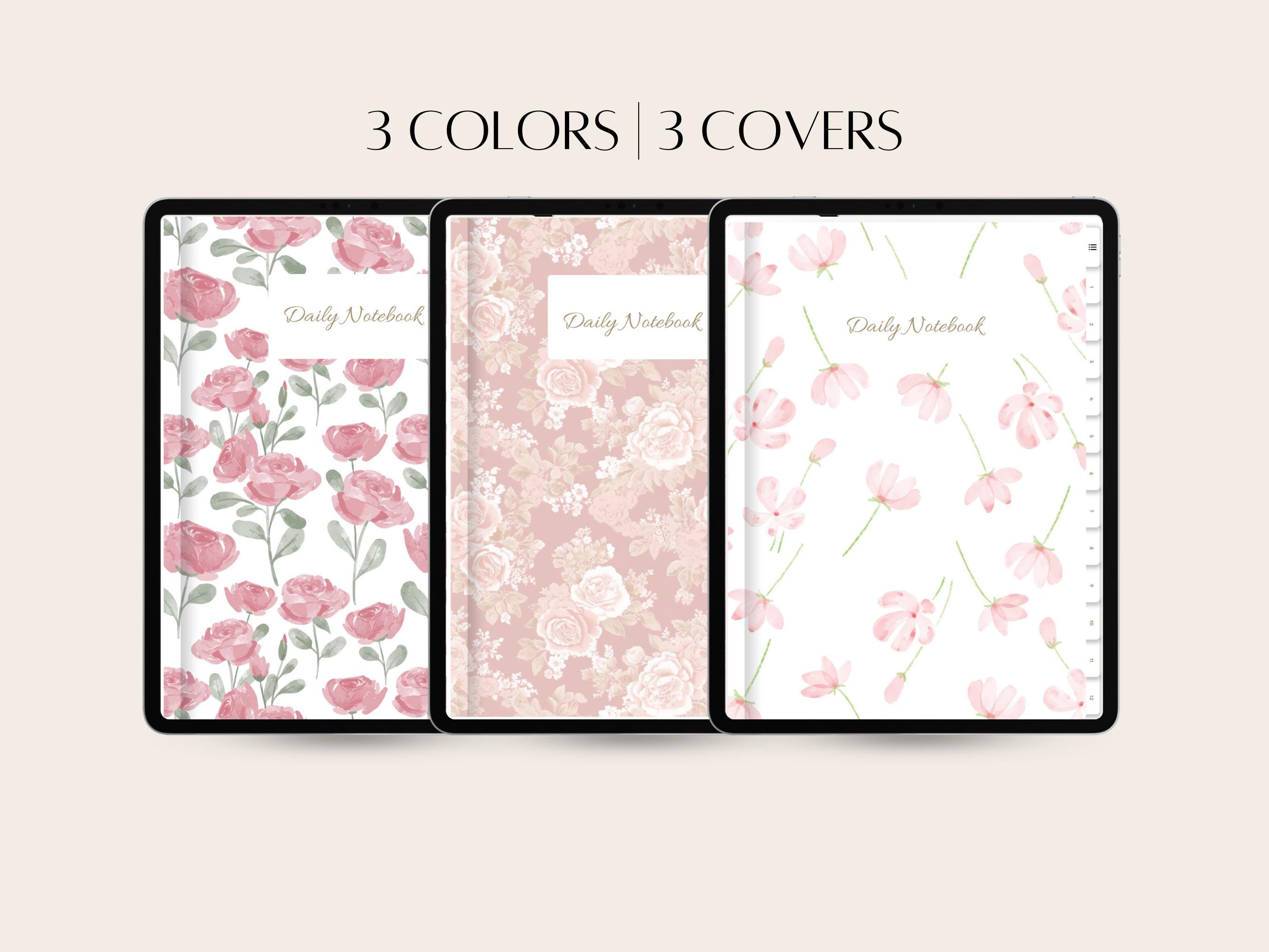 Floral Digital Notebook Bundles - Hyperlinked Journal Goodnotes Planner ...