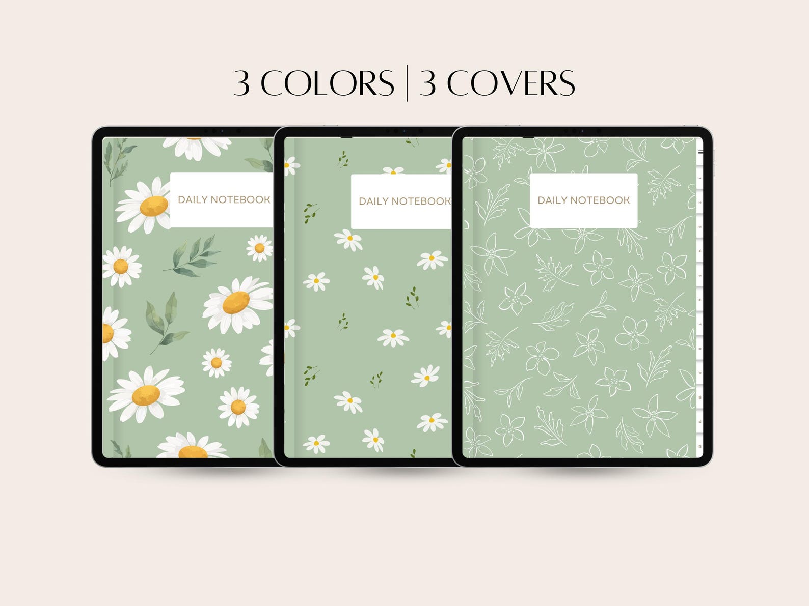 Floral Digital Notebook Bundles - Hyperlinked Journal Goodnotes Planner ...