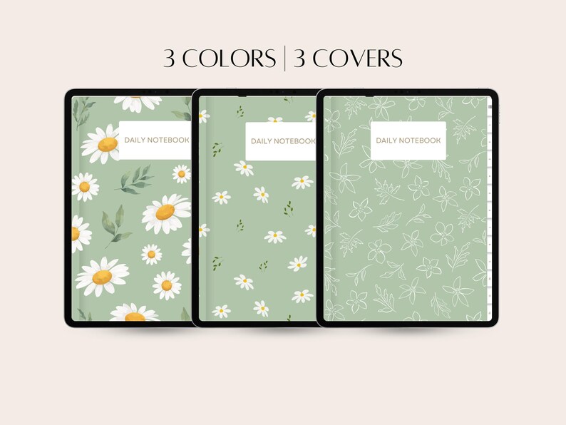 Floral Digital Notebook Bundles - Hyperlinked Journal Goodnotes Planner ...