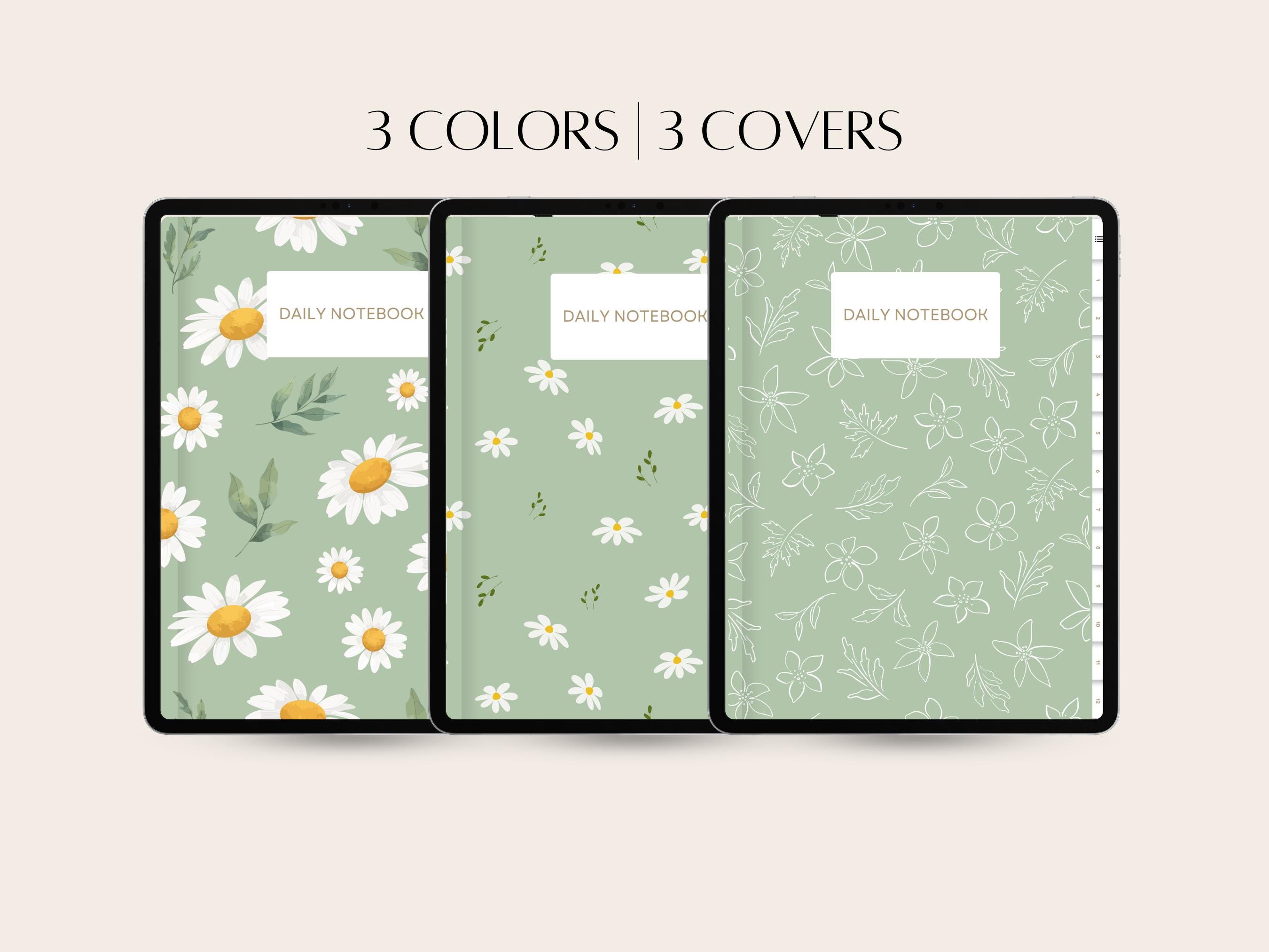 Floral Digital Notebook Bundles - Hyperlinked Journal Goodnotes Planner ...