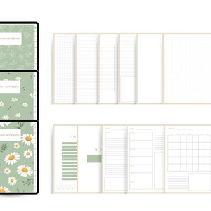 Floral Digital Notebook Bundles - Hyperlinked Journal Goodnotes Planner ...