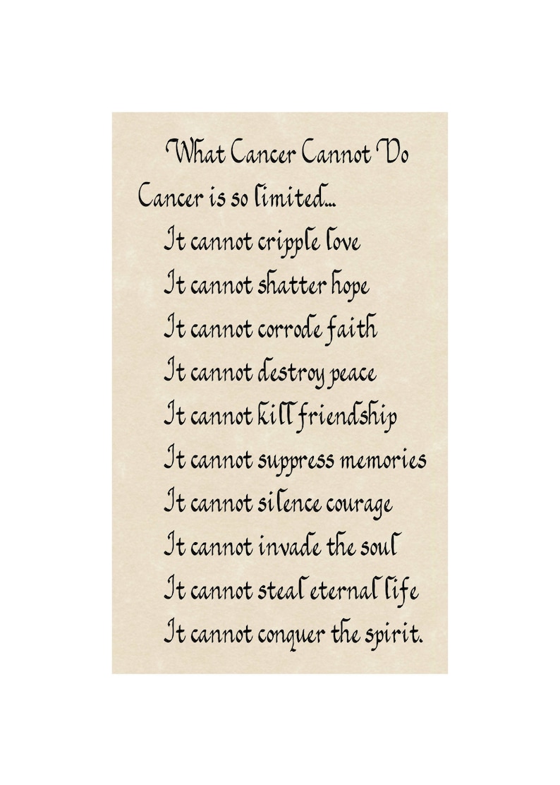 What Cancer Cannot Do Matted Print - Etsy