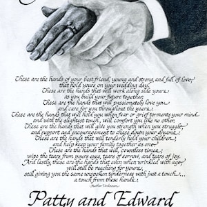 These Hands Personalized Calligraphy Poem - Wedding and Anniversary ...