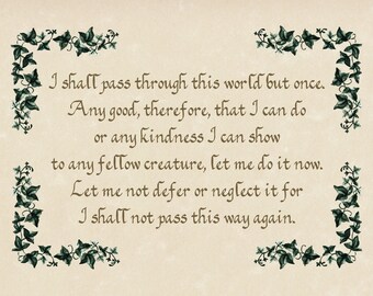 Stephen Grellet - Etsy