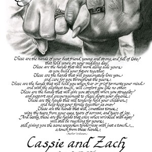 These Hands Personalized Calligraphy Poem - Wedding and Anniversary ...