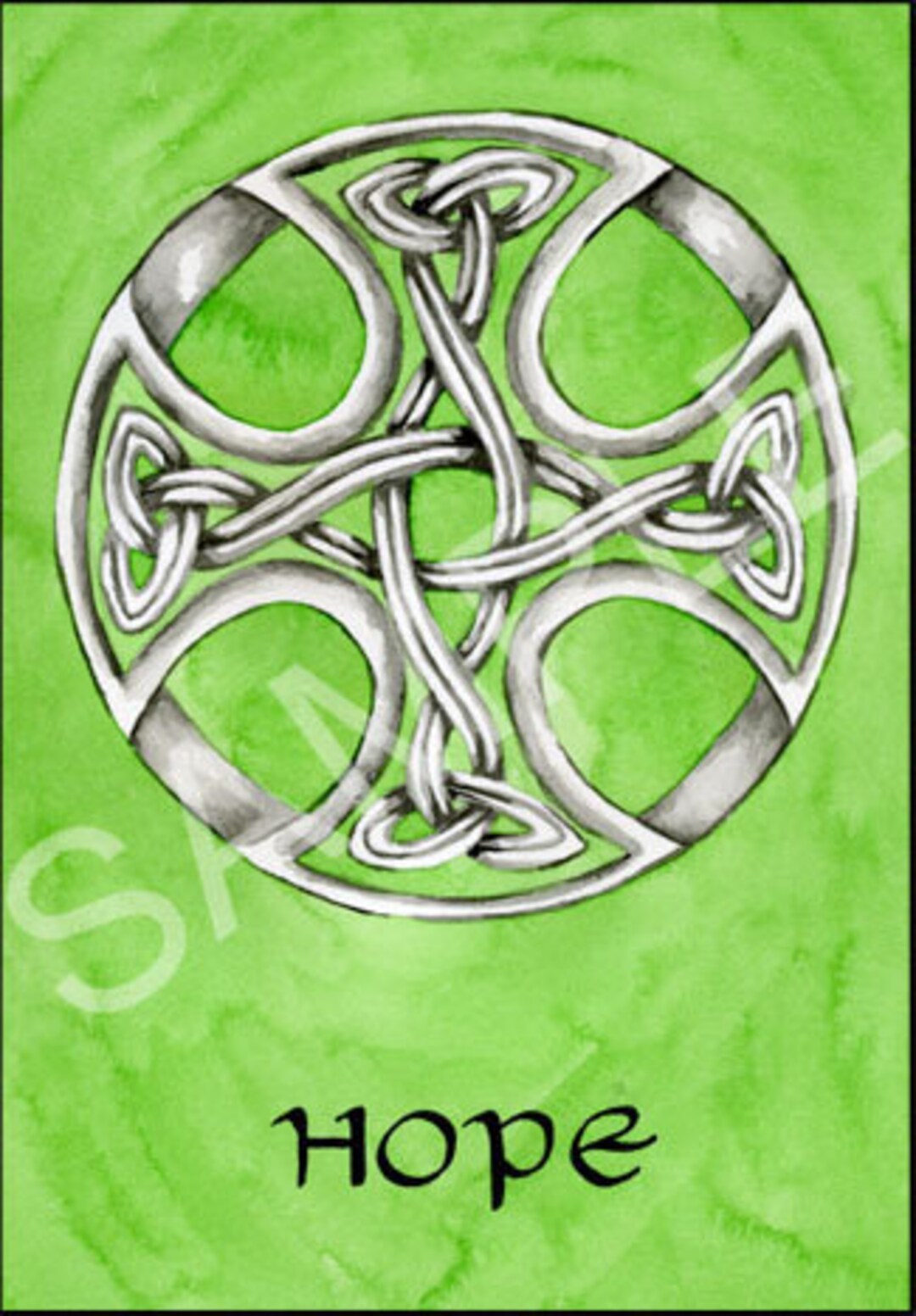 Matted Print or 5x7 Card "hope" on Irish/celtic Symbol Artwork! - Etsy
