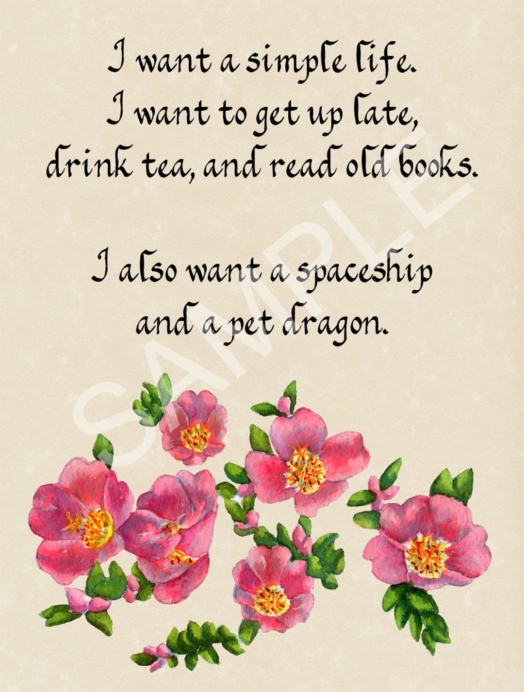 5x7 Blank Cards/matted Prints - "want a Simple Life" - Etsy