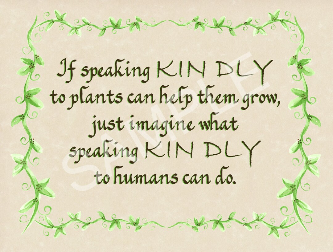 5x7 Blank Cards/matted Prints speaking Kindly With Vine Border - Etsy