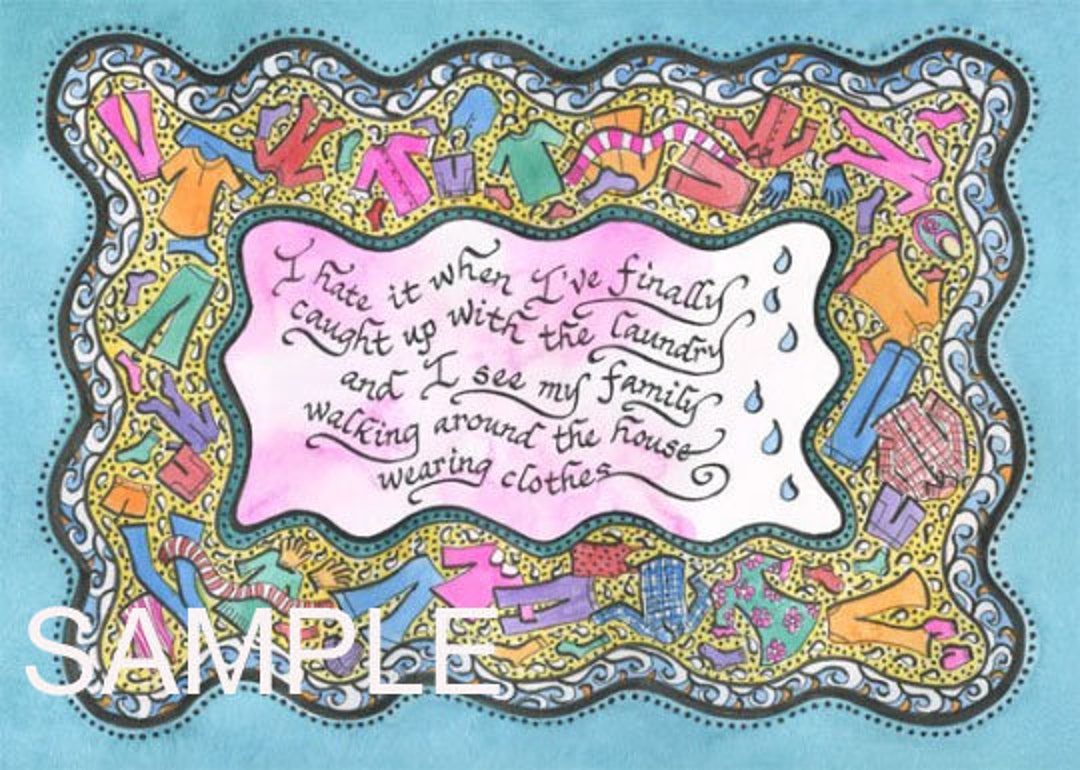 Humorous Quotation - "laundry Woes" - Matted Print - Variety of Sizes ...