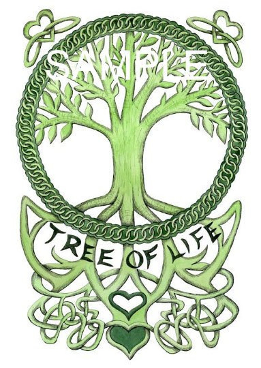 Matted Print or 5x7 Card of "irish Tree of Life" - Etsy