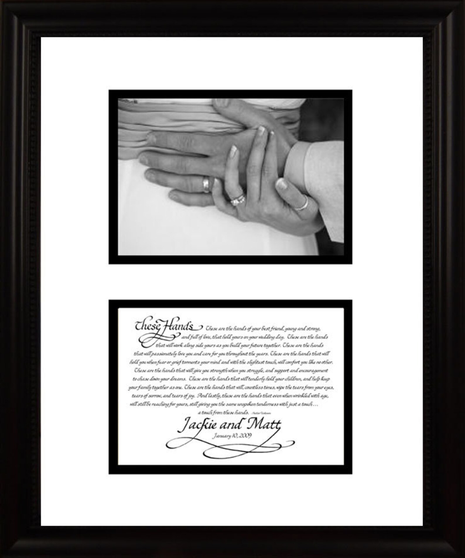 These Hands Personalized Calligraphy Poem Photo Matte Wedding and ...