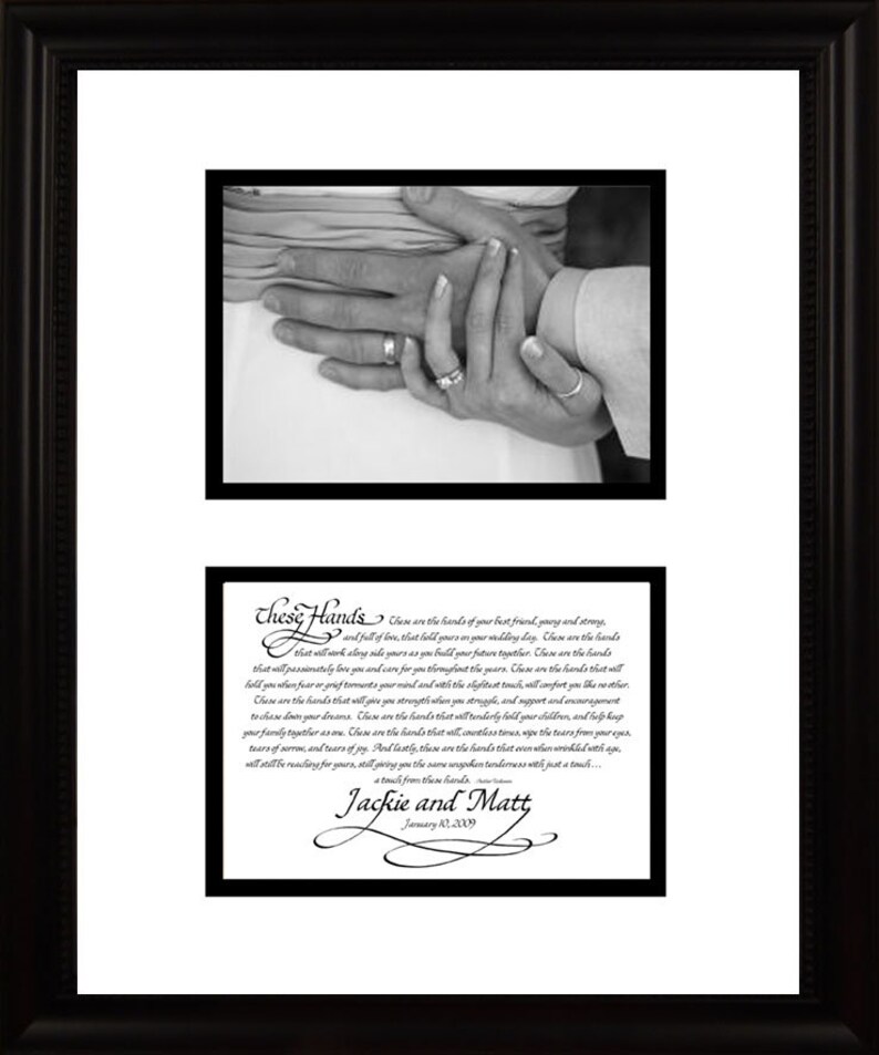 These Hands Personalized Calligraphy Poem Photo Matte Wedding and ...
