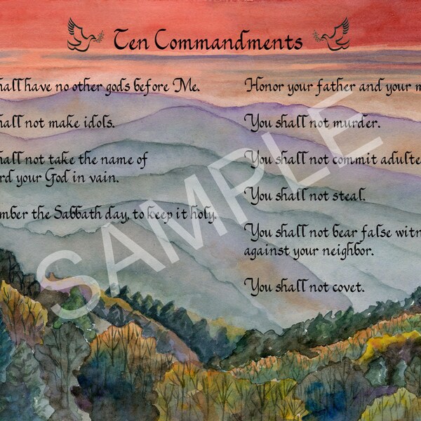 Ten Commandments Calligraphy - Etsy