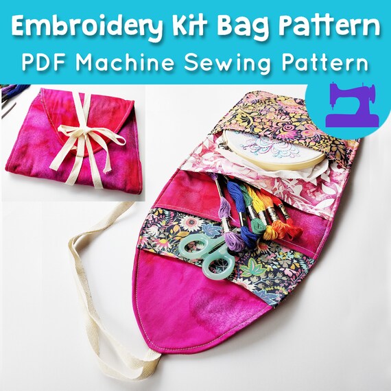 Sewing Kit PDF Pattern Embroidery Bag Pattern Project Bag - Etsy