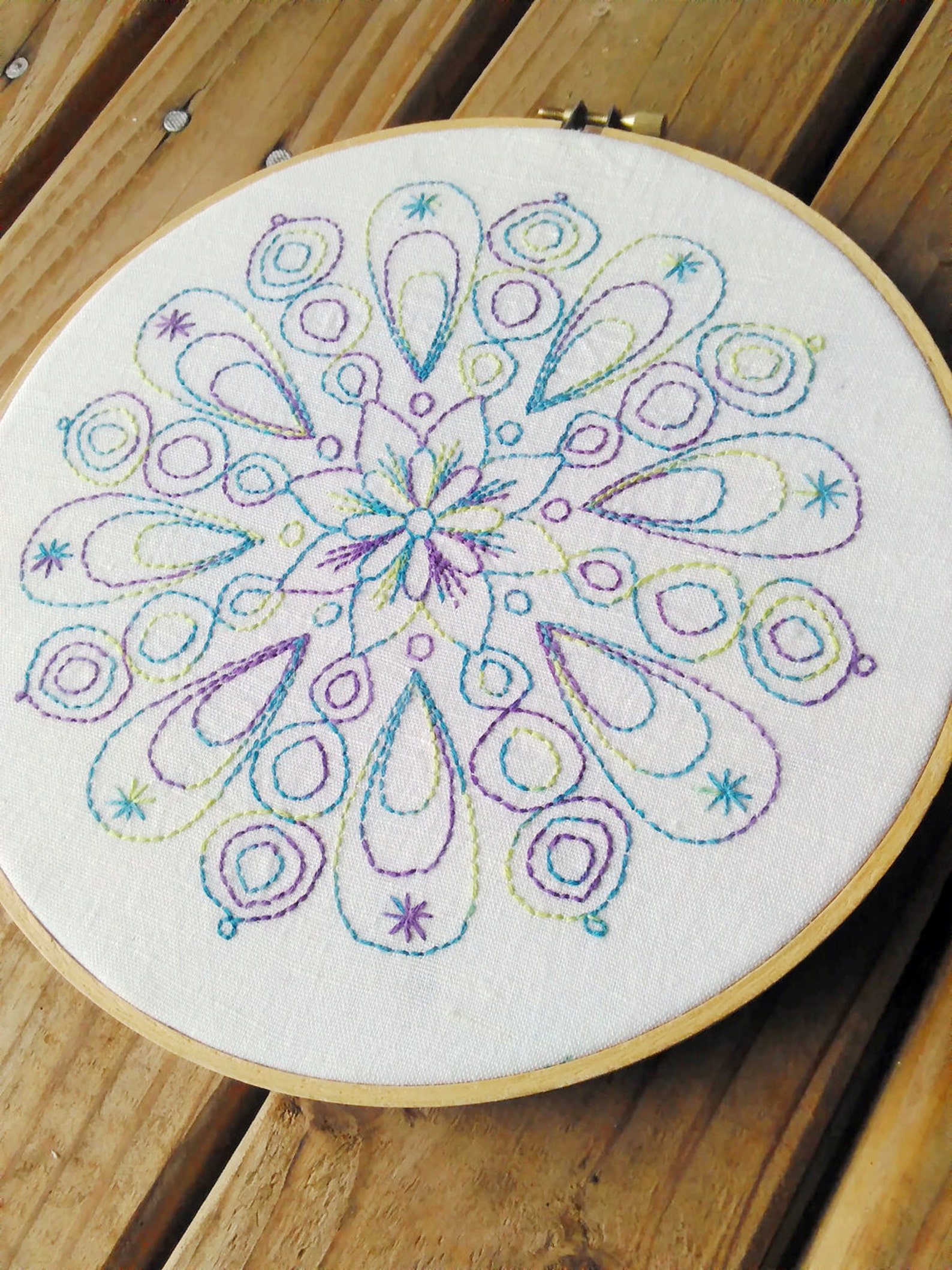 Embroidery Design Mandala Pattern Gradient Embroidery Floss - Etsy
