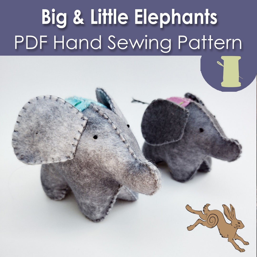Elephant Doll Sewing Pattern, Elephant Doll Pattern, PDF Sewing Pattern ...
