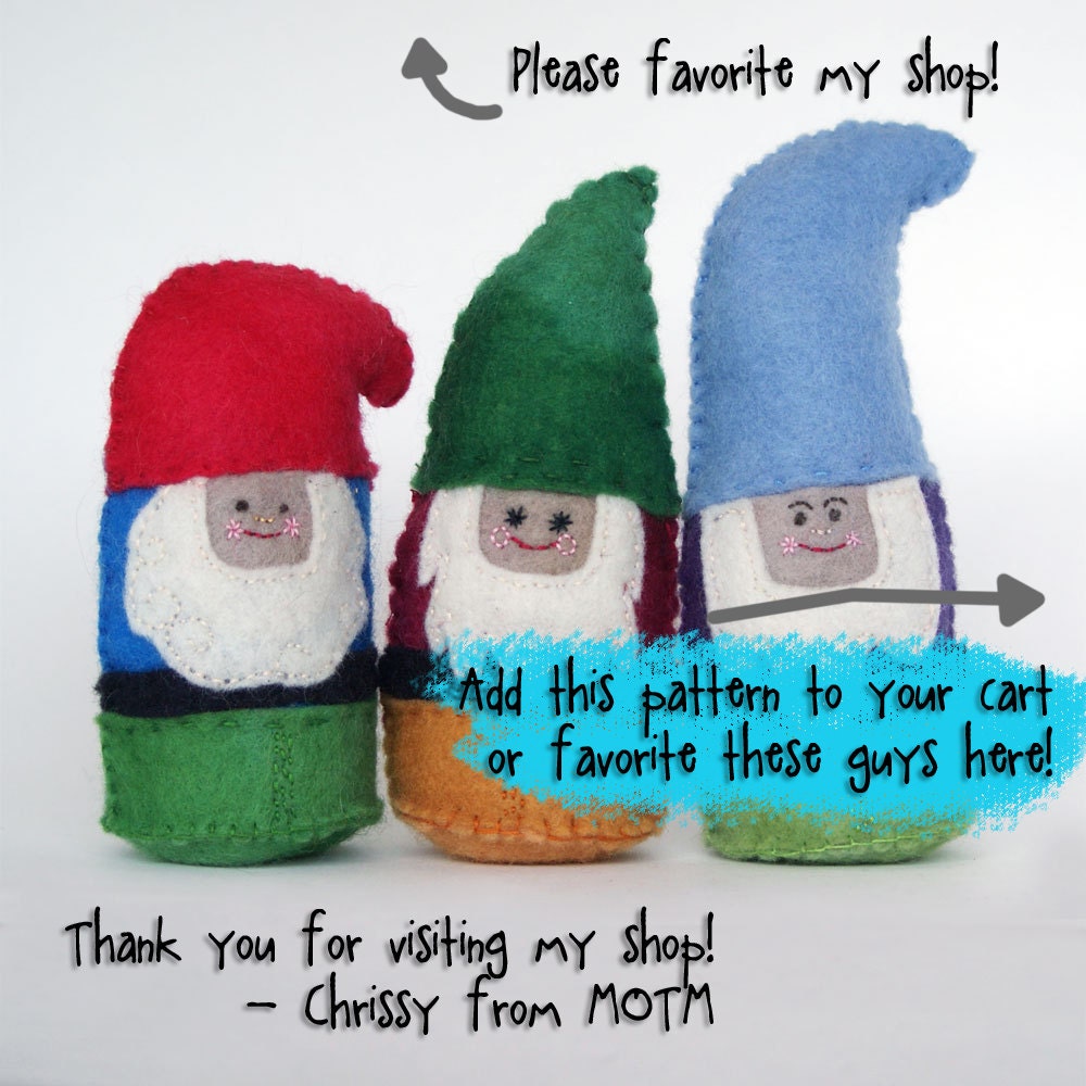 Gnome PDF Sewing Pattern Felt Gnome Pattern Gnome Pattern | Etsy