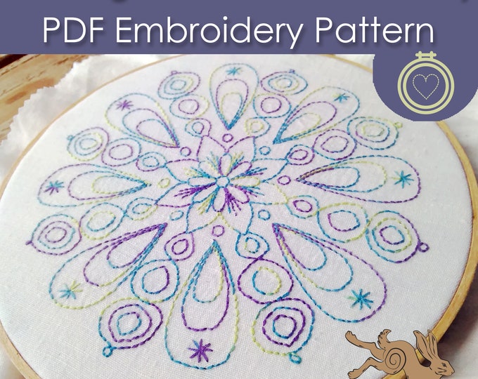 Mandala Embroidery Pattern, Artistic Embroidery Pattern, Circle Embroidery Design, Geometric ...
