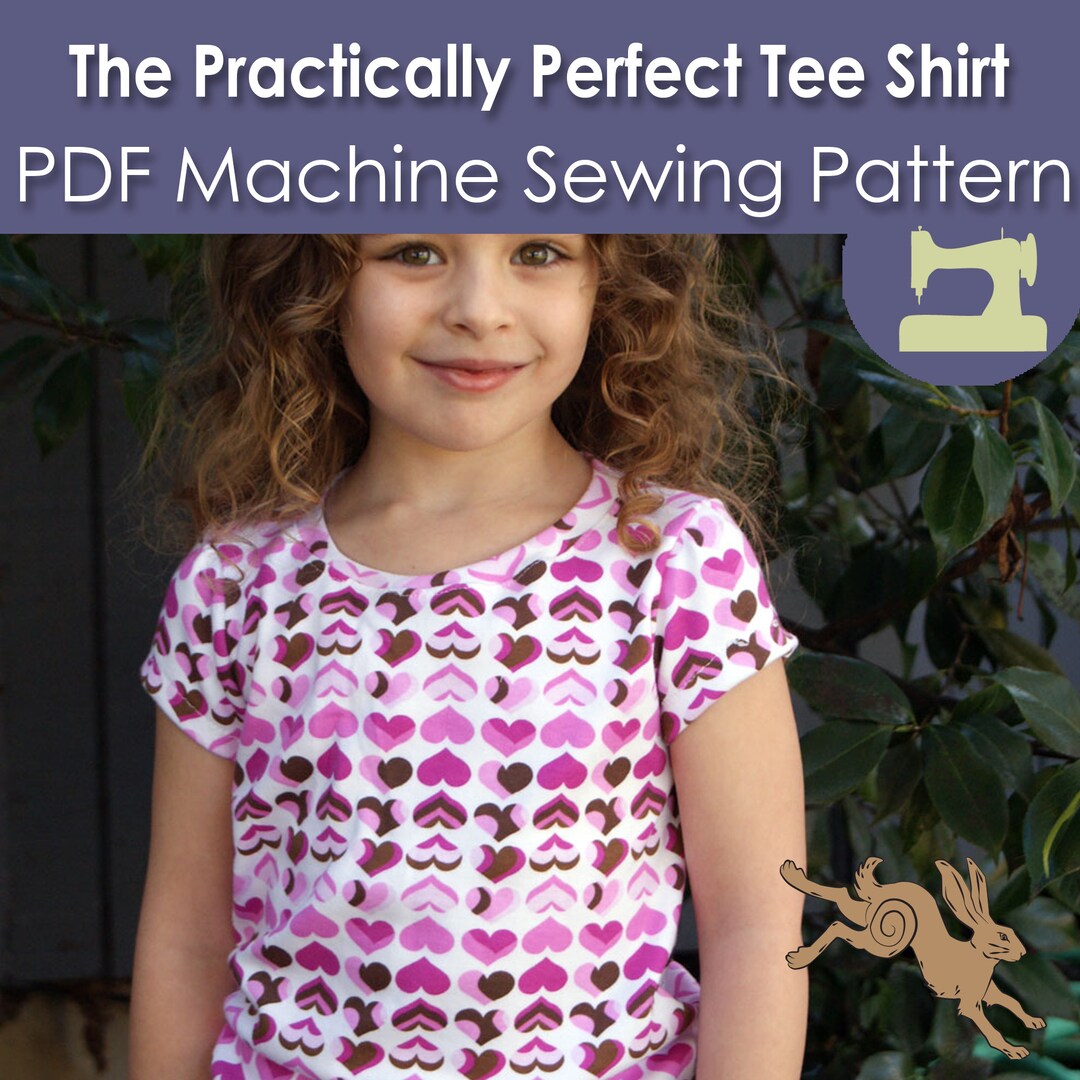 Girl T-shirt Pattern, Henley Shirt Sewing Pattern, Simple Shirt Sewing ...