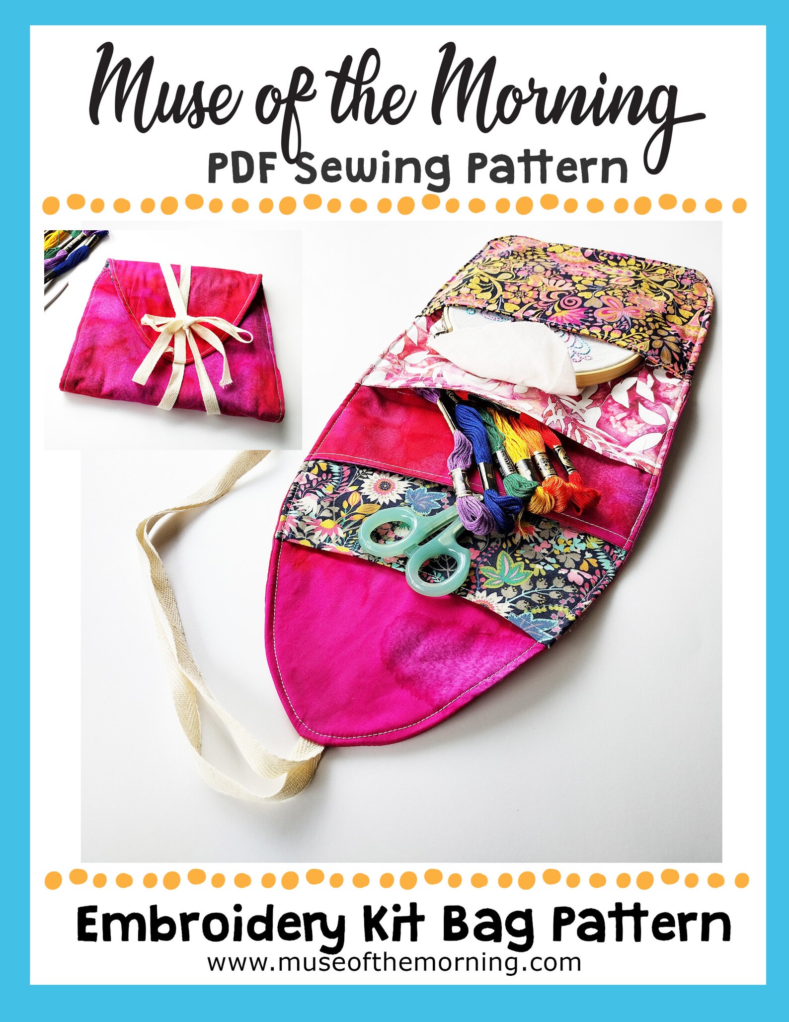 Sewing Kit PDF Pattern Embroidery Bag Pattern Project Bag - Etsy