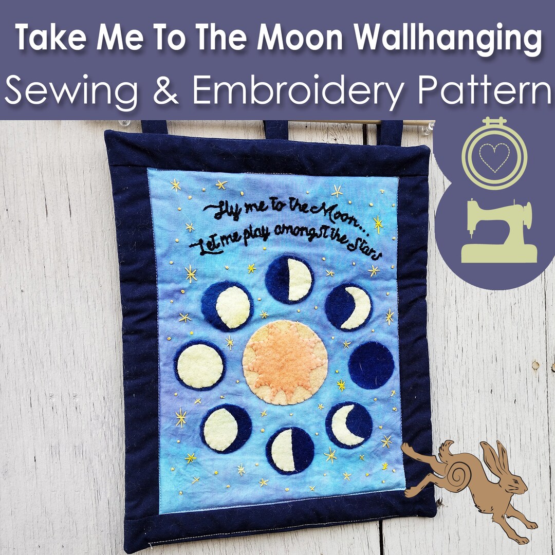 Fly Me to the Moon, PDF Sewing Pattern, Quilted Wall Hanging Pattern ...