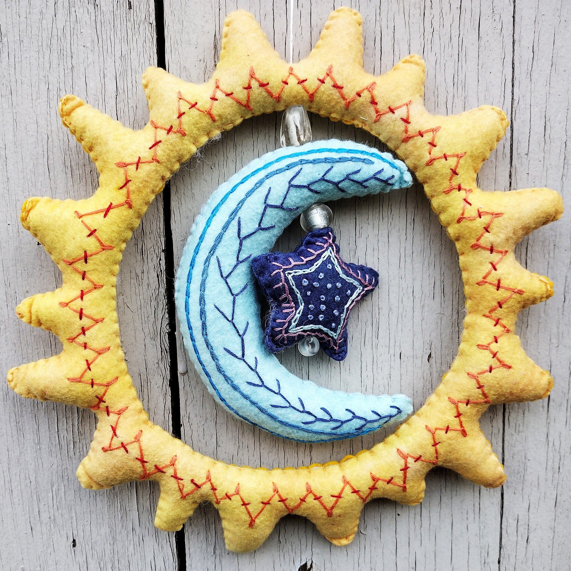 Sun and Moon Mobile PDF Sewing Pattern Felt Moon and Stars | Etsy