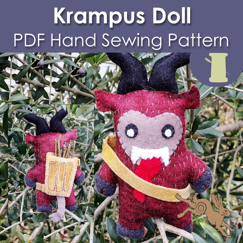 Krampus Sewing Pattern, Sewing Pattern for Christmas, Krampus Doll Cute ...