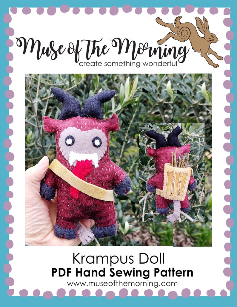 Krampus Sewing Pattern, Sewing Pattern for Christmas, Krampus Doll Cute ...