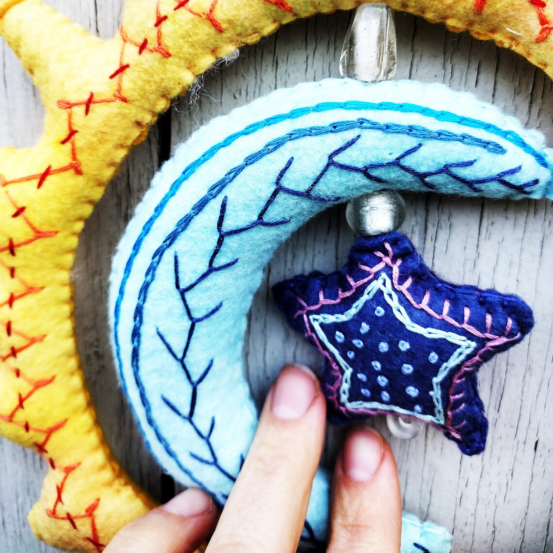 Sun and Moon Mobile PDF Sewing Pattern Felt Moon and Stars | Etsy