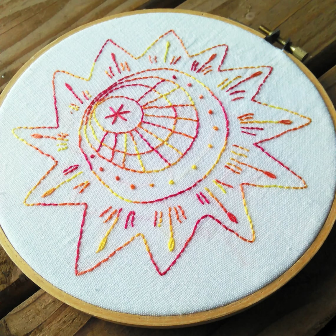 Sun Embroidery Design Sun Embroidery Sun Pdf Pattern Sun | Etsy