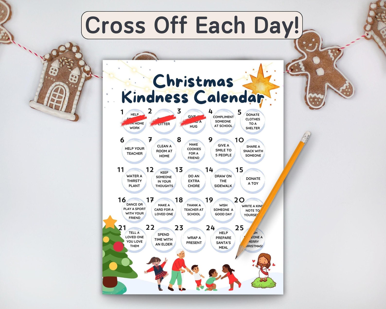 Advent Kindness Calendar for Kids, Advent Calendar Digital Download ...