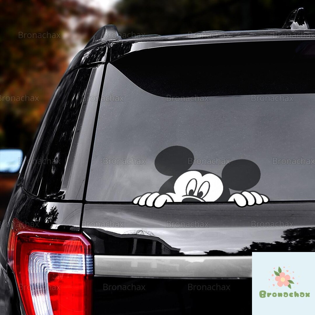 Mickey Mouse Car Sticker, Mickey Mouse Car Decal, Cartoon Disney ...