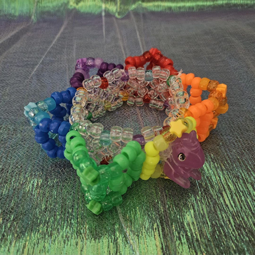 Rainbow Unicorn Kandi Star Cuff - Etsy