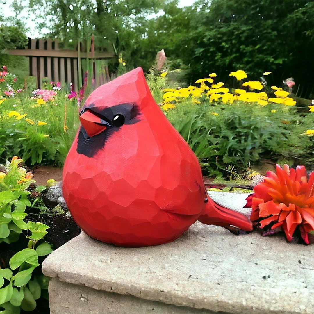 Red Bird Statue Garden , Outdoor Yard Decoration, Lawn Ornament, Porch ...