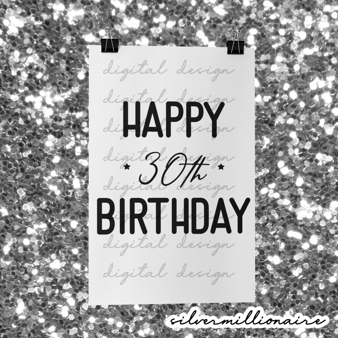 Happy 30th Birthday Ballon Sticker Decal or T Shirt Digital Design - Etsy