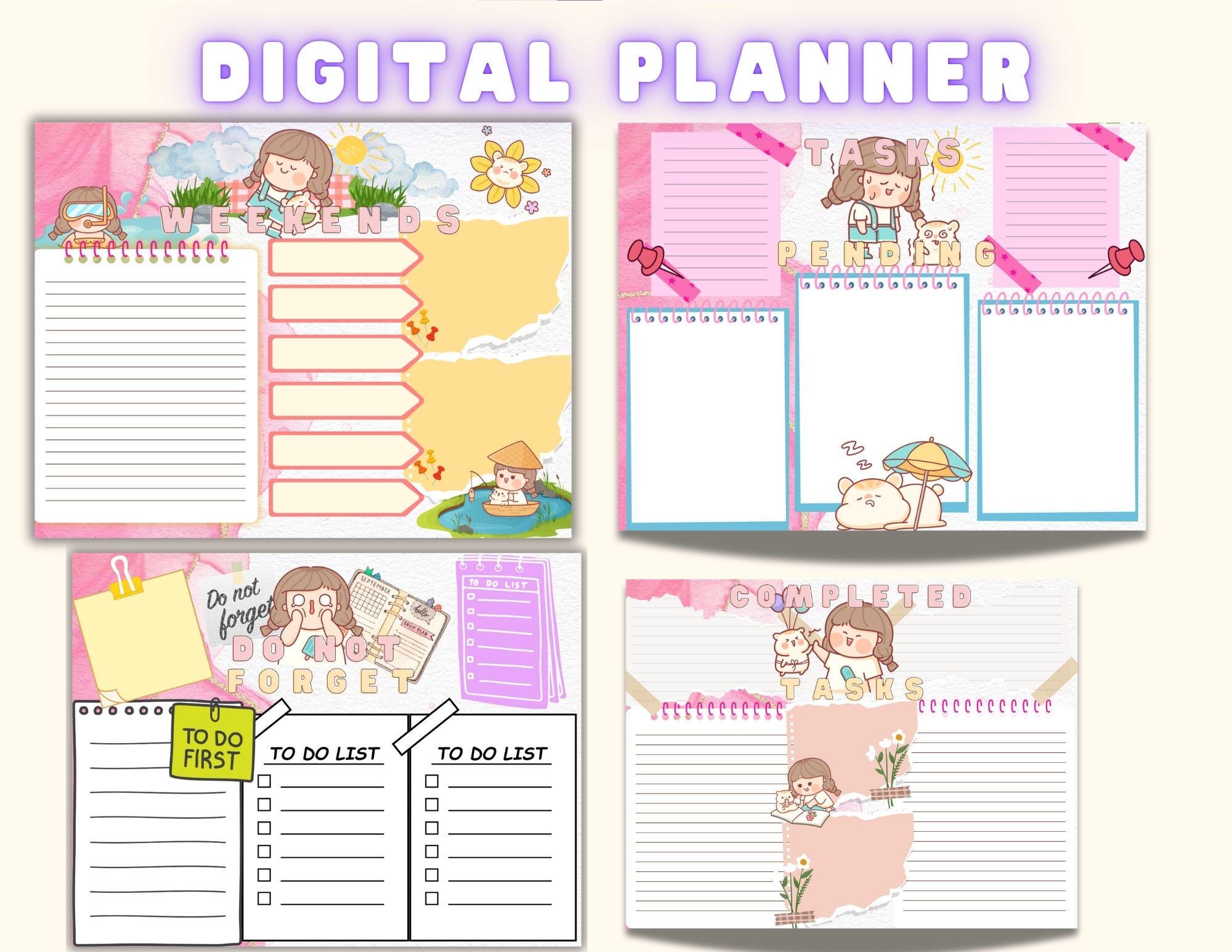 Weekly Schedule Printable, Cute Scheduled 2025, Weekly Planner to Do ...