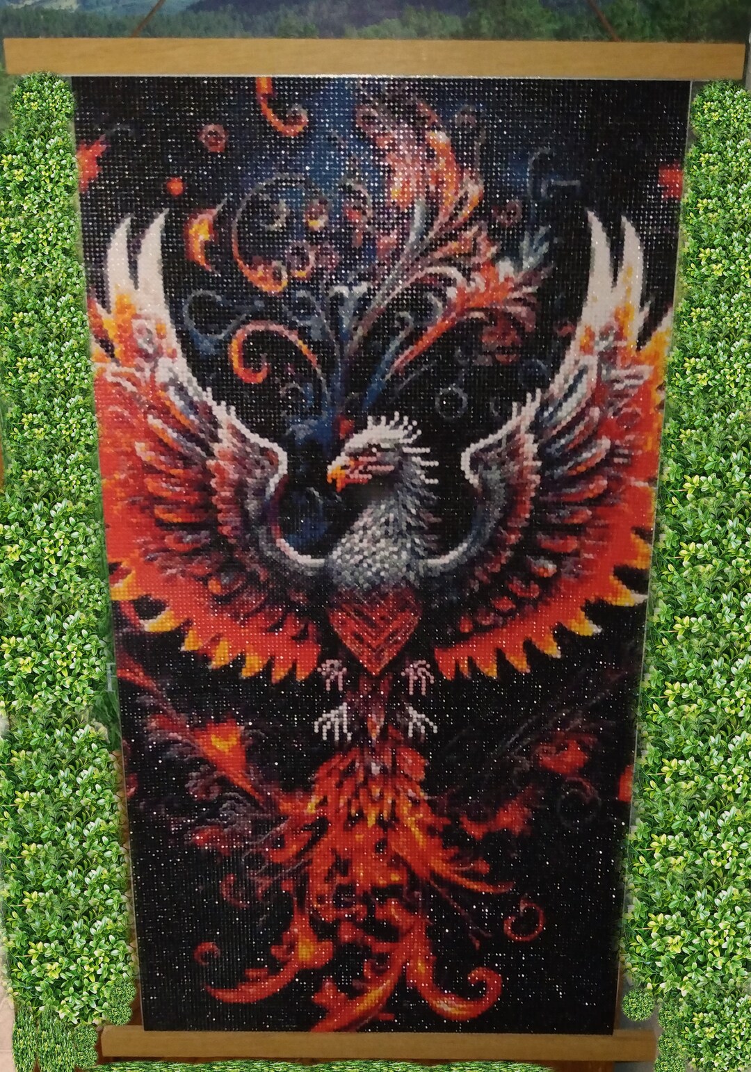 Handcrafted "rising Phoenix" Diamond Painting - Banner Style Wall Decor ...