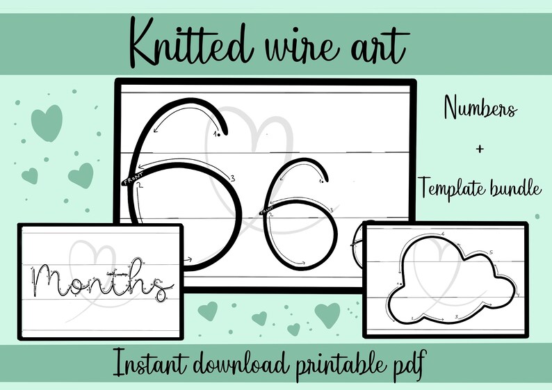 Printable Template Pack for Woven Wire / Tricotin / Numbers / Kids Room ...