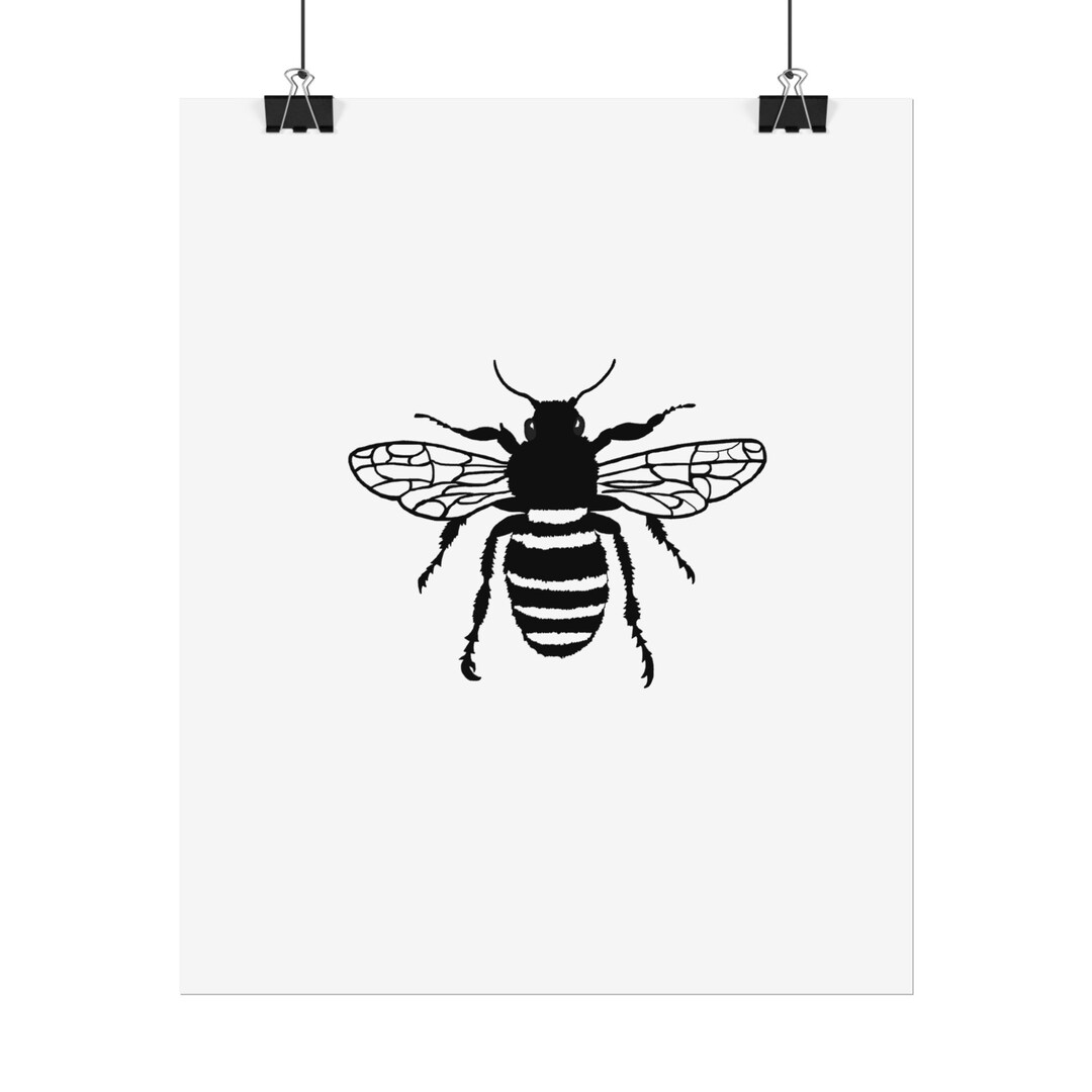 Manchester Bee Print Worker Bee Wall Art Home Decor Black & White Print ...